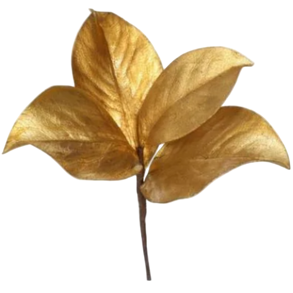 Artificial Gold Magnolia Leaf Pick at Home Smith