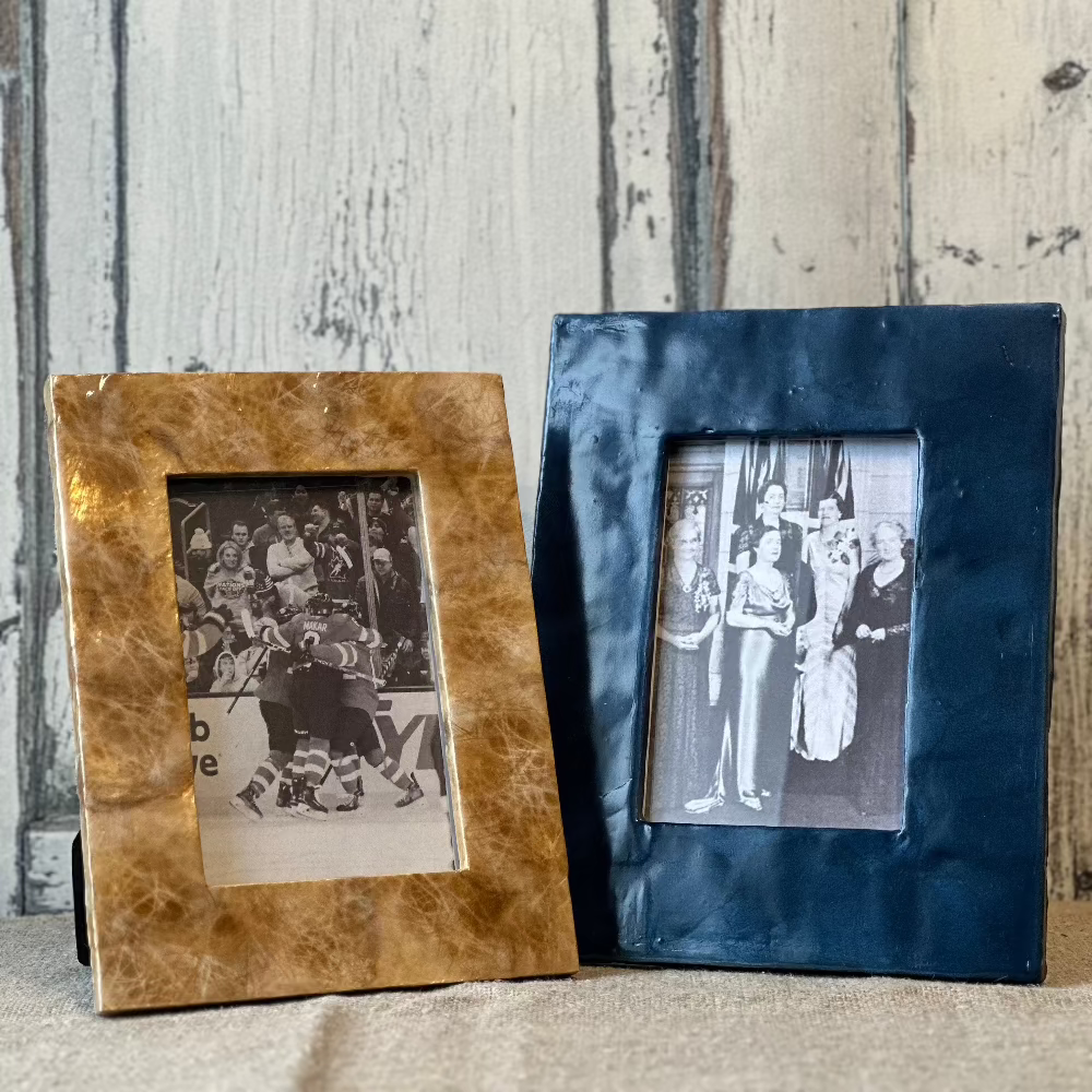 Capiz Photo Frames in Blue and Warm Natural at Home Smith