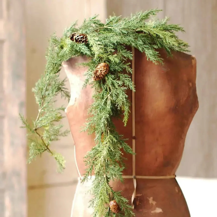 Prickly Pine Garland - Classic Pine, Dark Green, Realistic, High ...